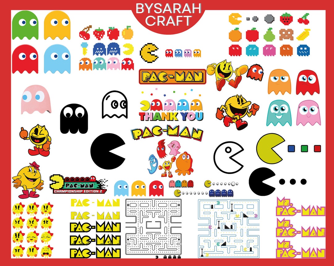 Pac Man Svg,png for Cricut, Vector, Clipart, Stickers Layered Image ...