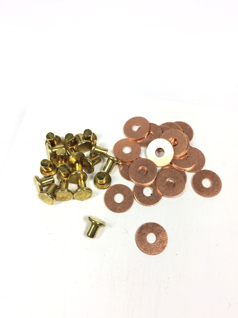 Brass Rivets Flat Top Rivets Flat Head Rivets Includes | Etsy