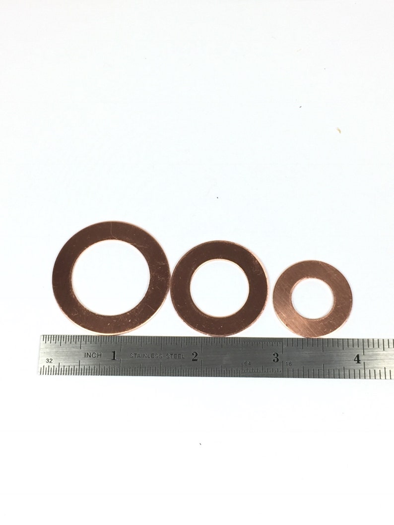 Copper washers 18 gauge 3 sizes 1 inch 1.25 inch 1.50 inch | Etsy