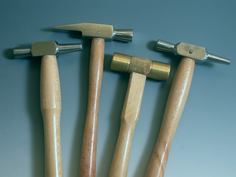 Riveting and Texture Hammers, Set of 4, Small Tapping Hammers, Silver ...