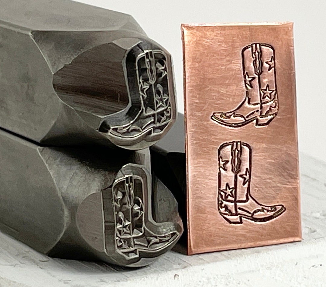 Set of 2 Cowboy Stamps, 13x11 Mm Steel Stamps, Western Stamps, Jewelry ...