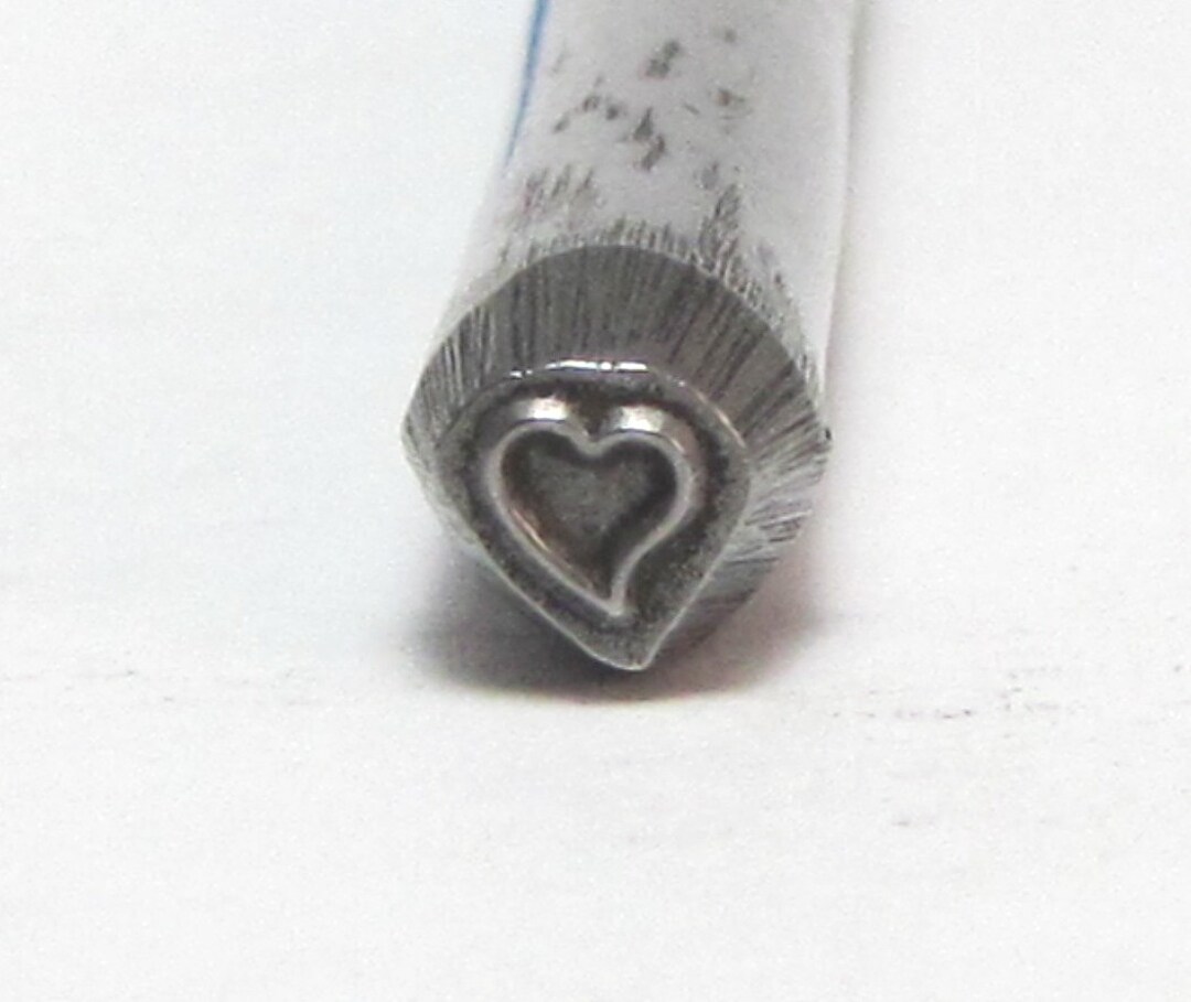 Mini Heart Stamp, 4mm Metal Stamp, Charm Stamp, Silver Stamping ...