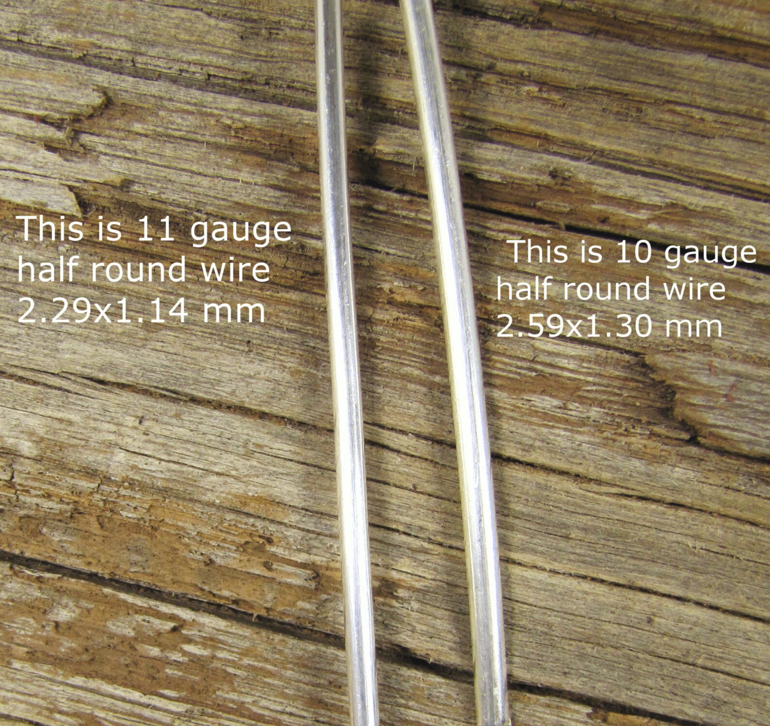 Half Round Sterling Silver Wire, 1 Foot of 11 Gauge Wire, Half Round ...