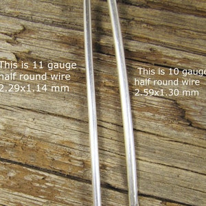 Half Round Sterling Silver Wire, 1 Foot of 11 Gauge Wire, Half Round ...