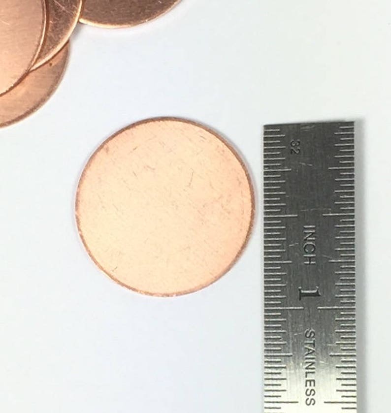 Copper discs 1 inch 18 gauge round discs set of 10 great | Etsy