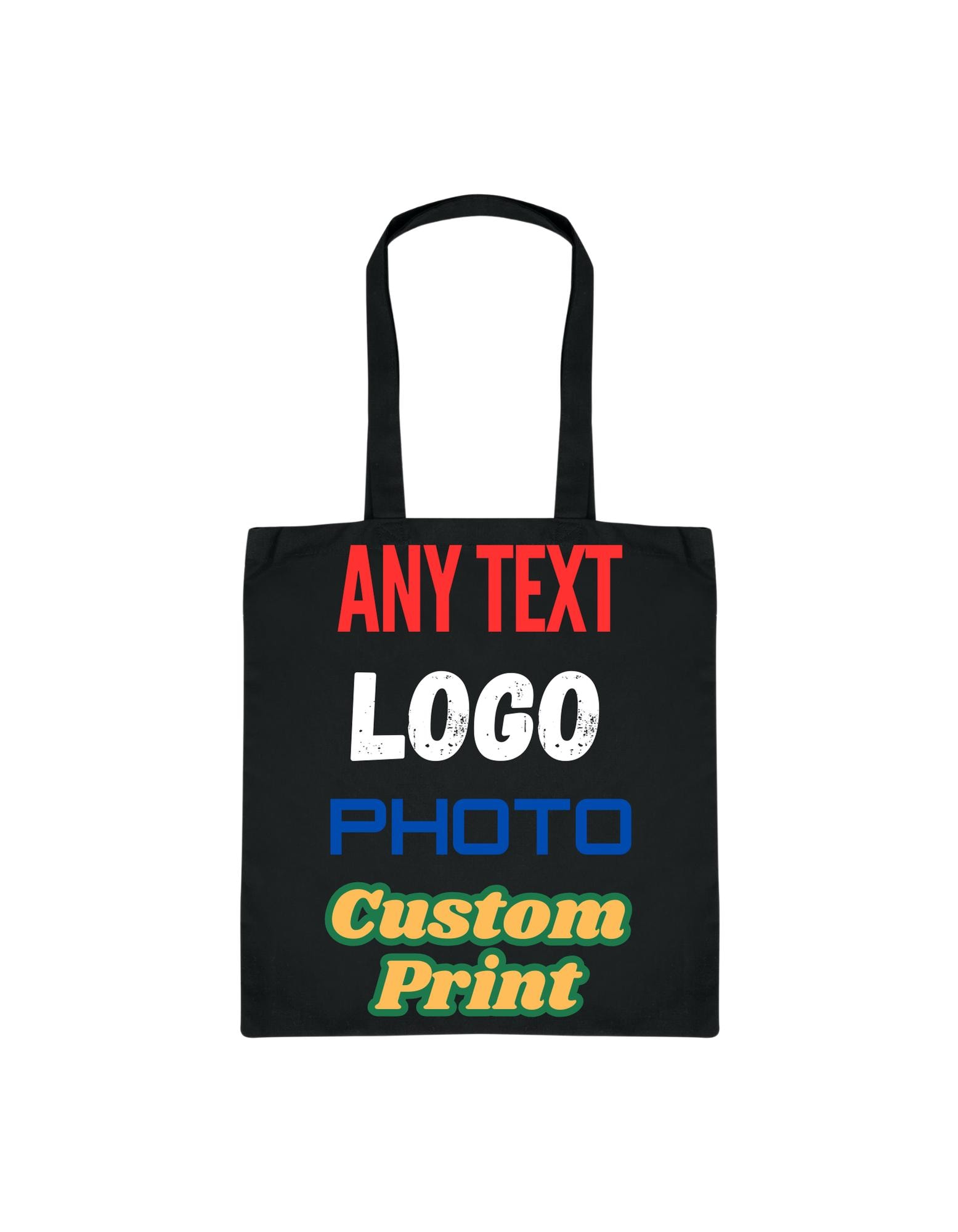 Custom Printed Canvas Tote Bag: Personalized Photo, Logo, Text - Etsy UK
