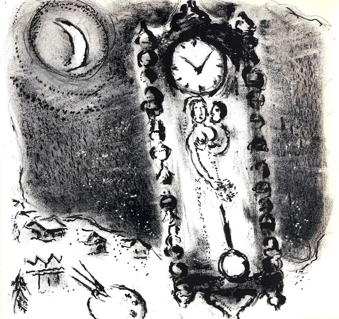 Marc Chagall, Chagall's Uhren, Limited Edition Lithograph - Etsy