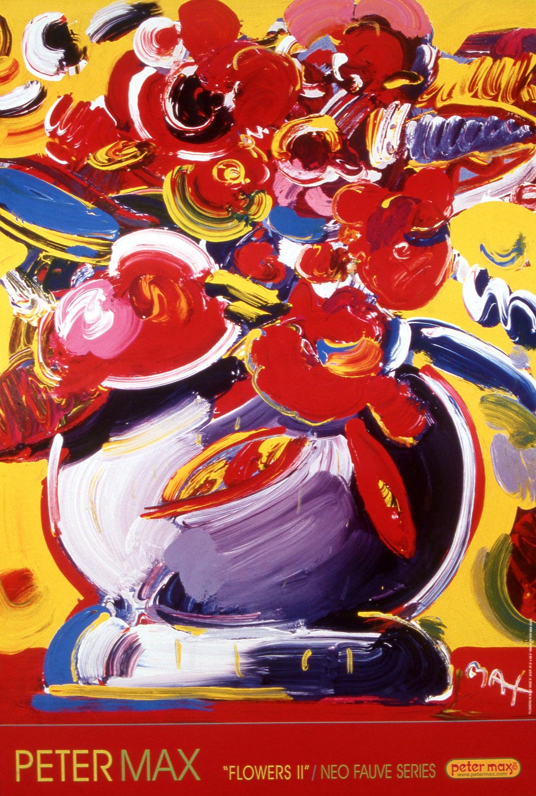 Peter Max, Flowers II - Neo-fauve, 2000, Hand Signed, Official Edition ...