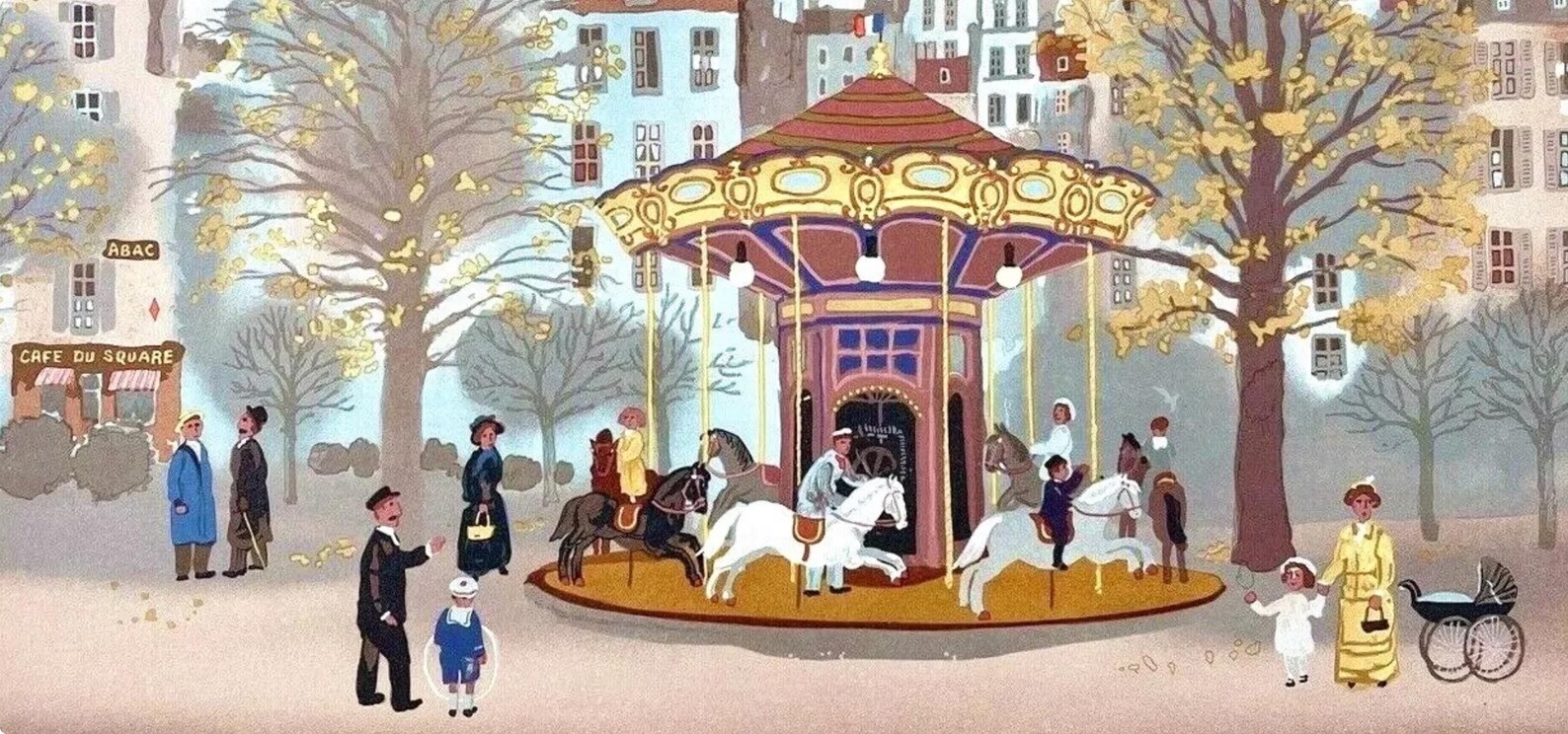 Michel Delacroix, Carousel, Limited Edition Lithograph - Etsy