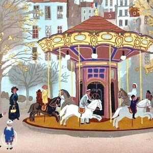 Michel Delacroix, Carousel, Limited Edition Lithograph - Etsy