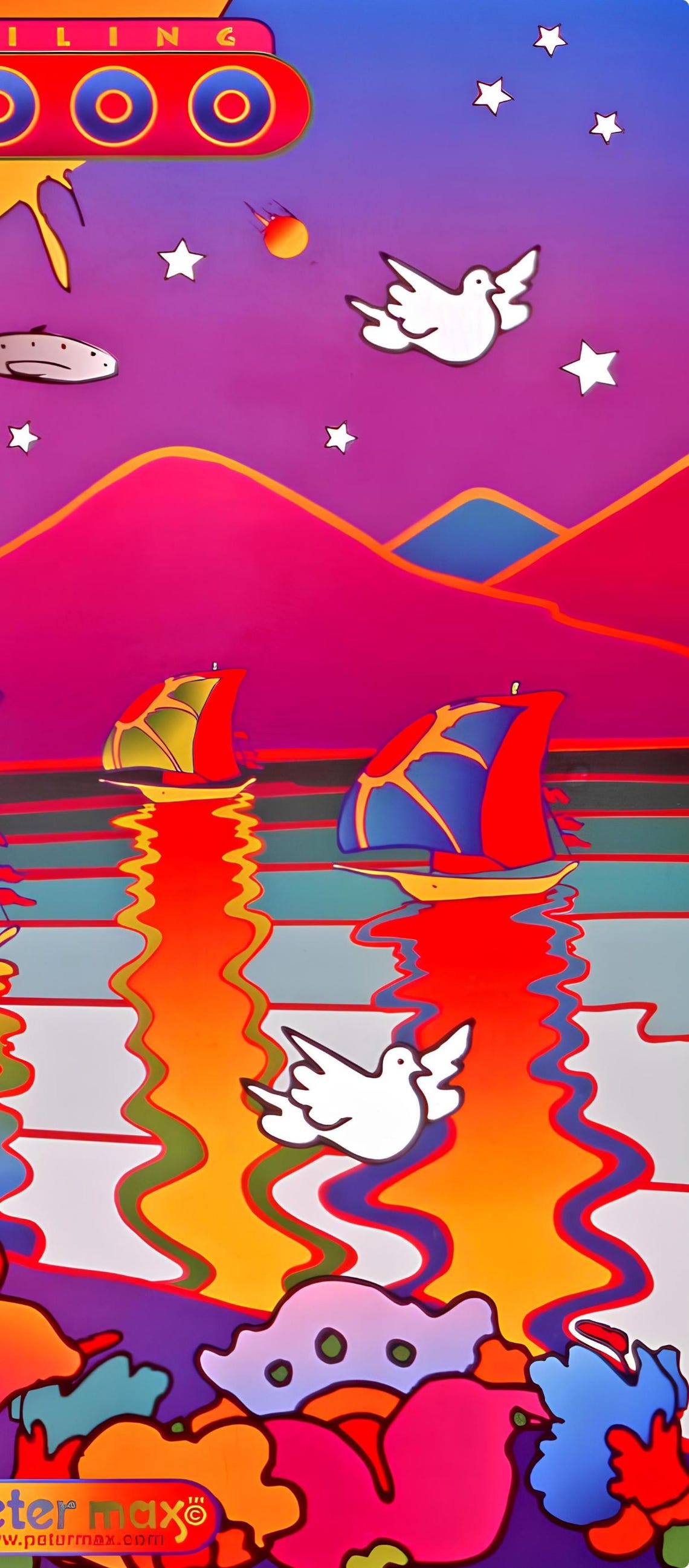 Peter Max, Sailing, 2000, 1999, Hand Signed, Official Edition Offset ...