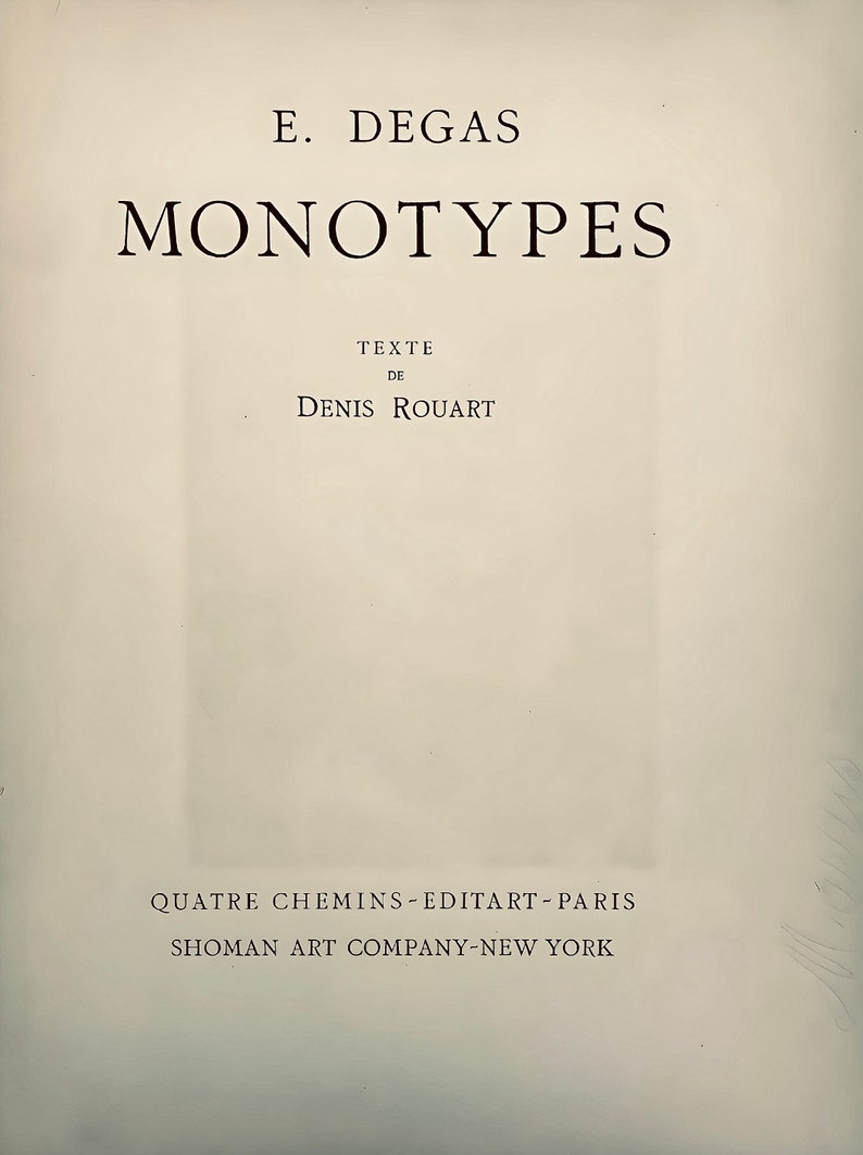 Edgar Degas, Attente, E. Degas Monotypes, Limited Edition Monotype - Etsy