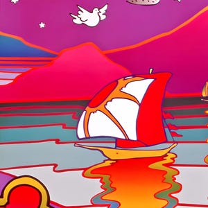 Peter Max, Sailing, 2000, 1999, Hand Signed, Official Edition Offset ...