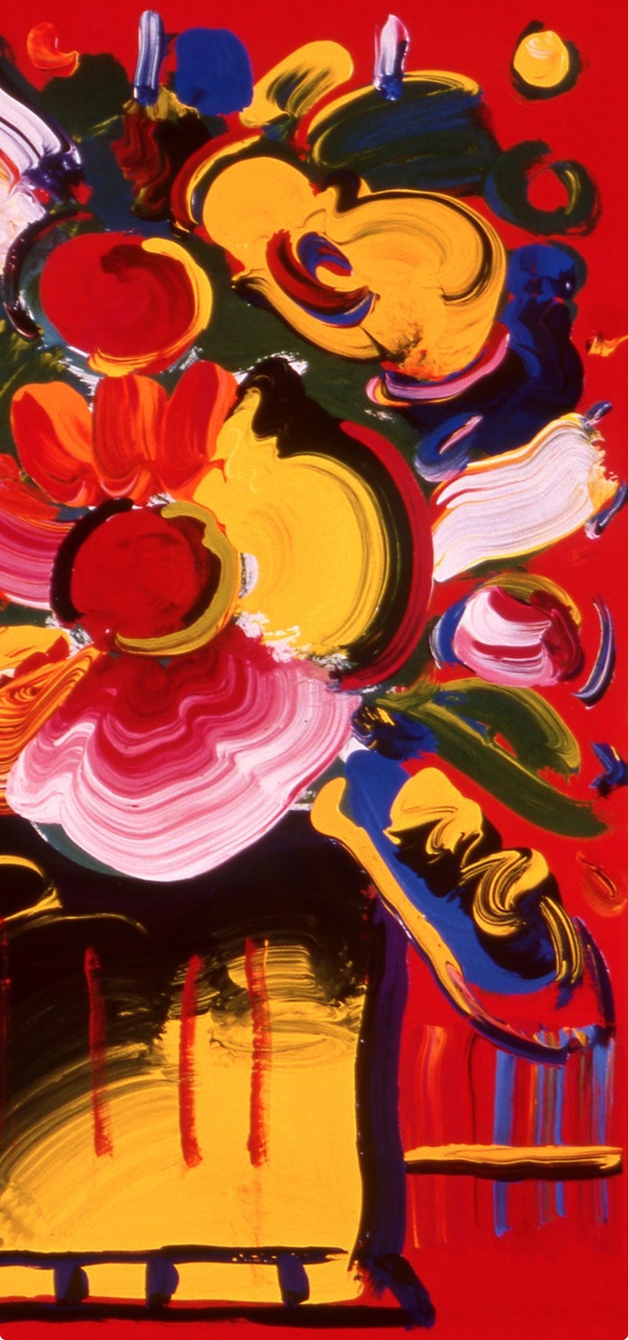 Peter Max, Abstract Flowers, 1999, Hand Signed, Official Edition Offset ...