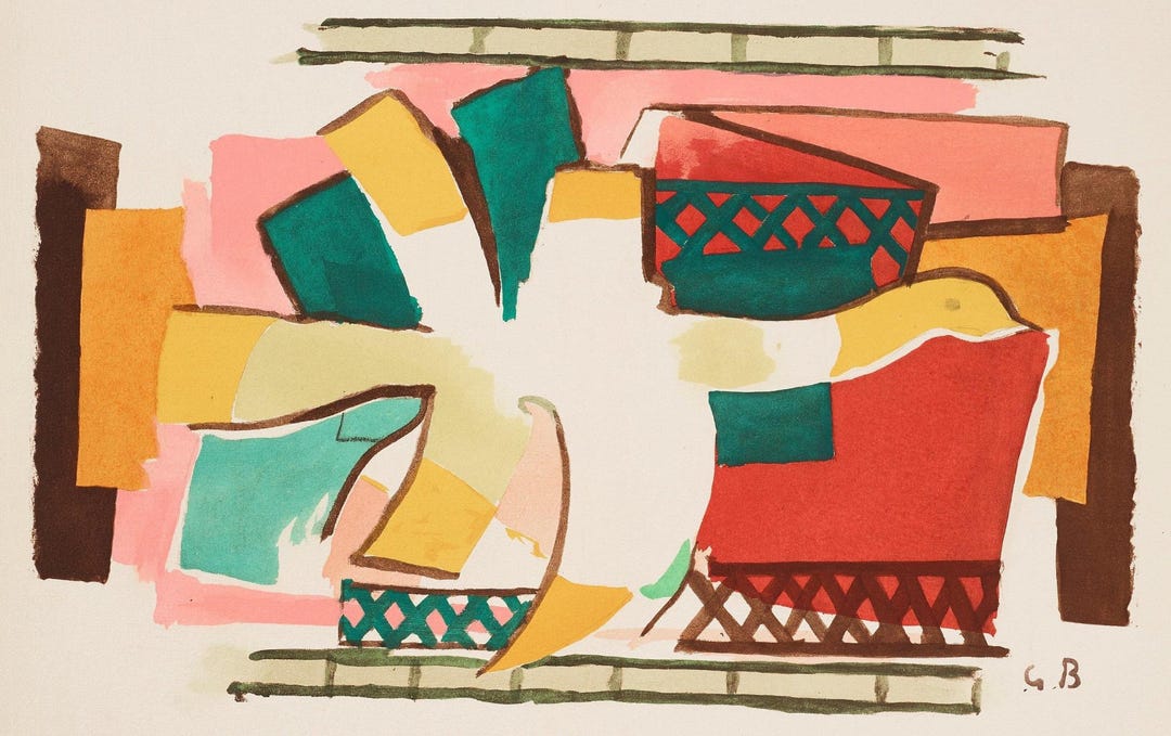Georges Braque, Composition, Braque Espaces, 13 Dessins, Lavis ...
