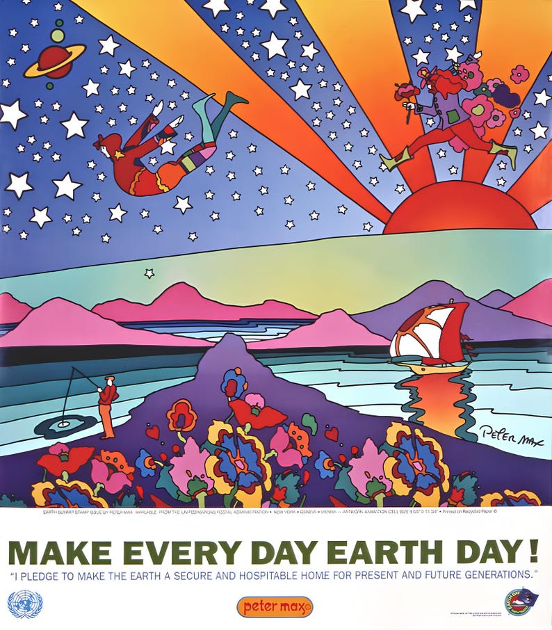 Peter Max, Earth Day, 1995, Hand Signed, Official Edition Offset ...