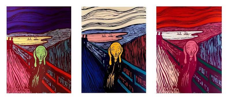 Andy Warhol, the Scream (after Edvard Munch), Green, Orange Pink, Suite ...