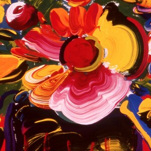 Peter Max, Abstract Flowers, 1999, Hand Signed, Official Edition Offset ...