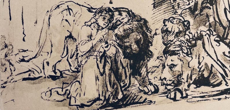 Rembrandt Van Rijn, Daniel in the Lions' Den, Limited Edition Collotype ...
