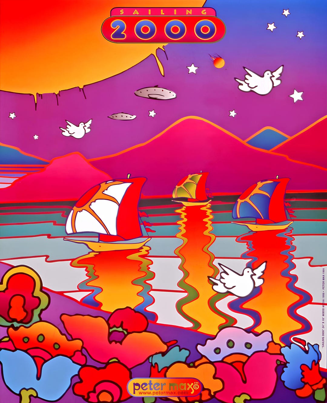 Peter Max, Sailing, 2000, 1999, Hand Signed, Official Edition Offset ...