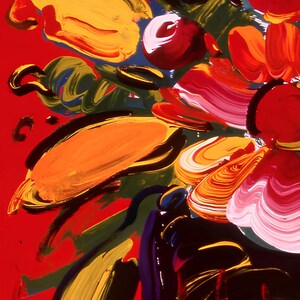 Peter Max, Abstract Flowers, 1999, Hand Signed, Official Edition Offset ...