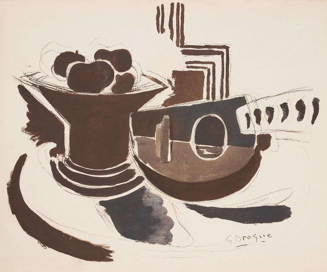 Georges Braque, Composition, Braque Espaces, 13 Dessins, Lavis ...