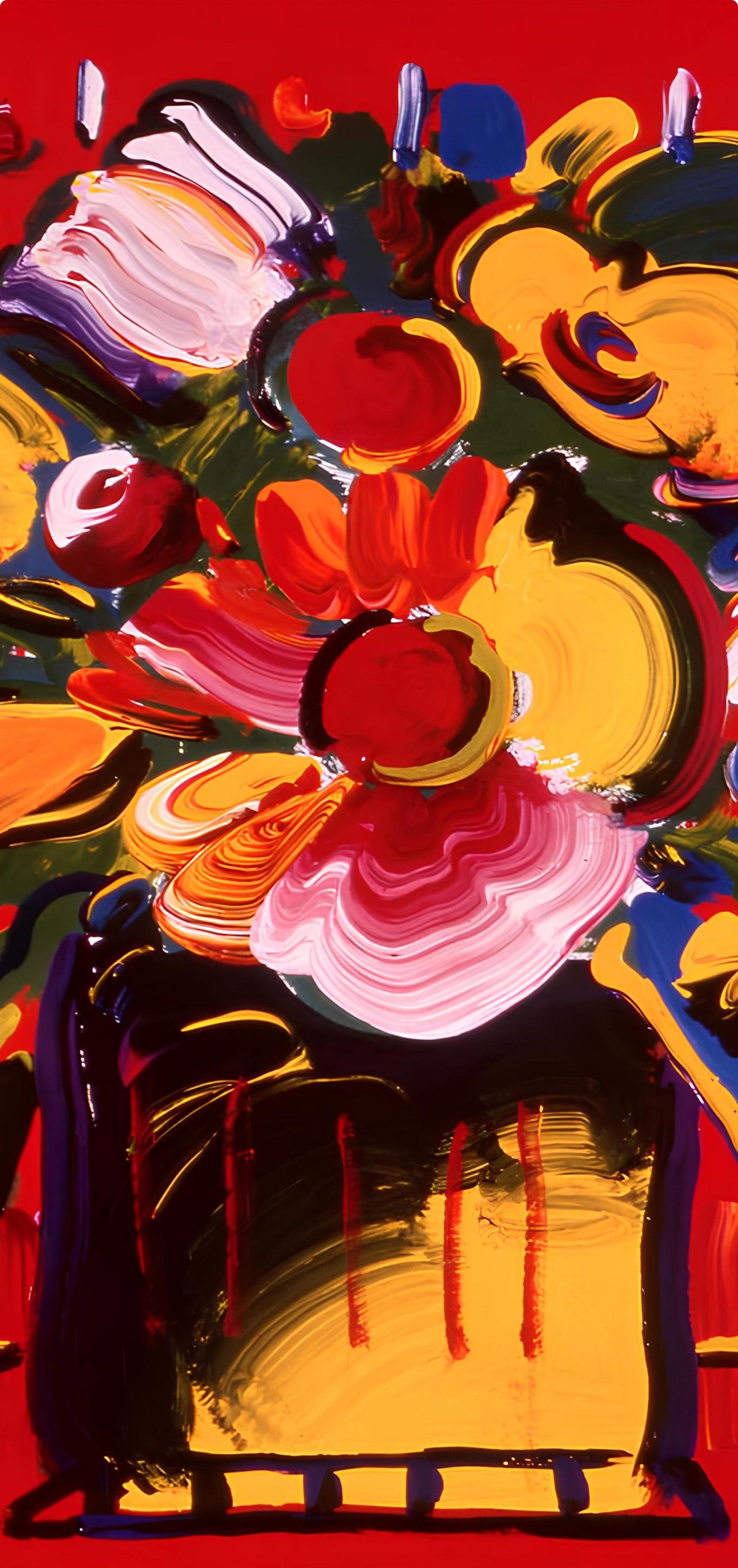 Peter Max, Abstract Flowers, 1999, Hand Signed, Official Edition Offset ...