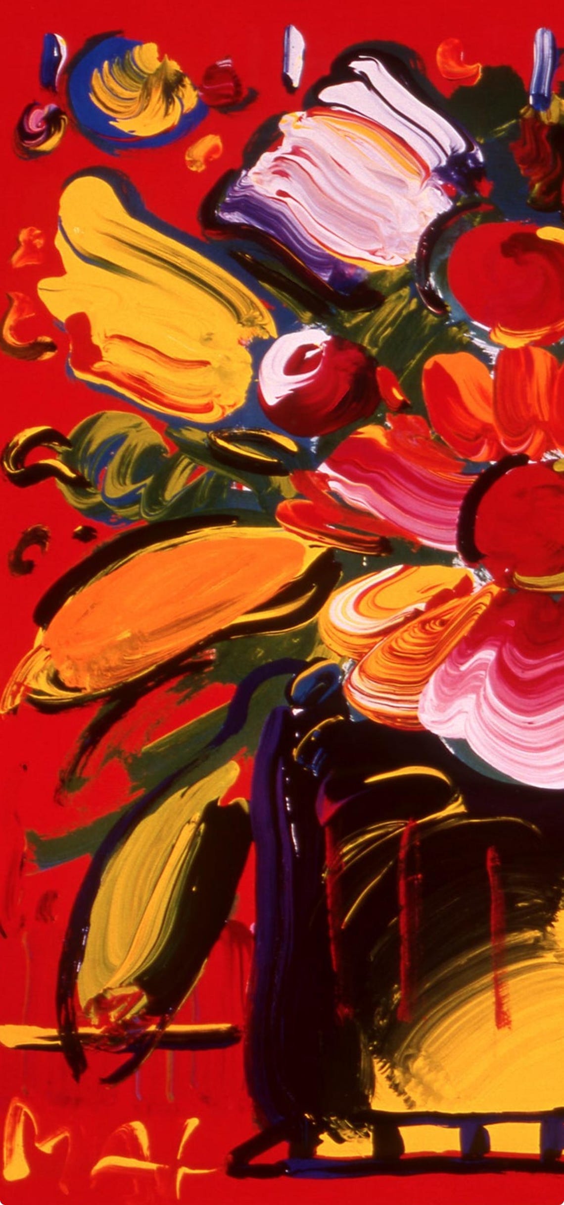 Peter Max, Abstract Flowers, 1999, Hand Signed, Official Edition Offset ...