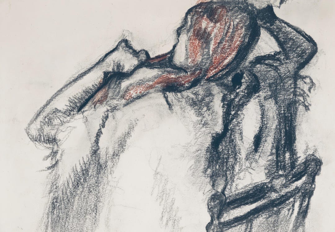 Edgar Degas, Woman Arranging Her Hair, From Dance Drawings, Limited ...