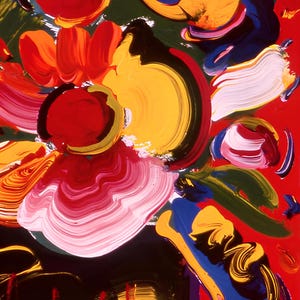 Peter Max, Abstract Flowers, 1999, Hand Signed, Official Edition Offset ...