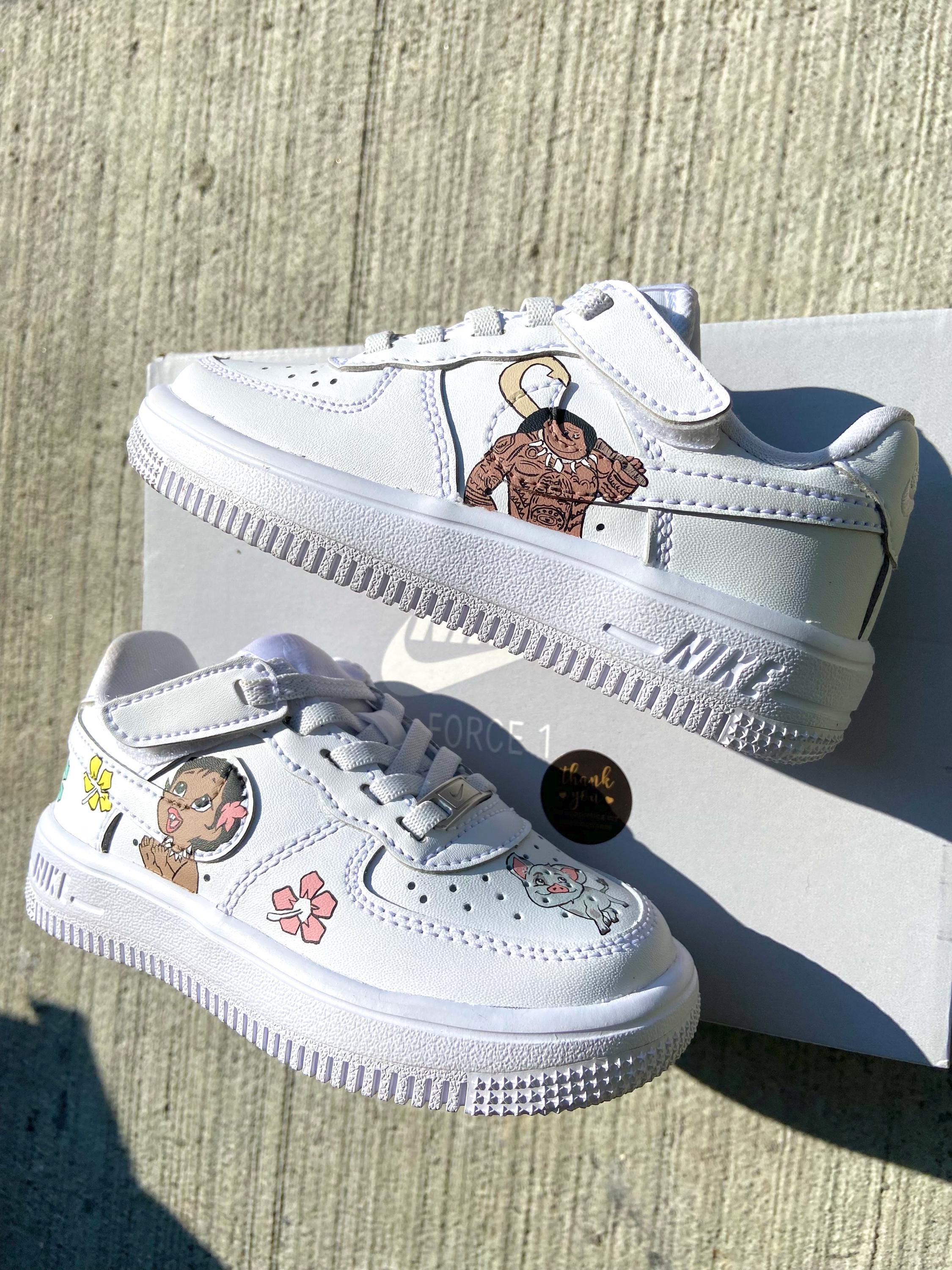 Custom Baby Moana Sneakers | Personalized Toddler Moana Shoes | Hand ...