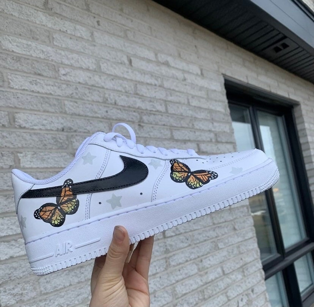 Custom Monarch Butterfly Sneakers - Hand-painted With Vibrant Colors ...