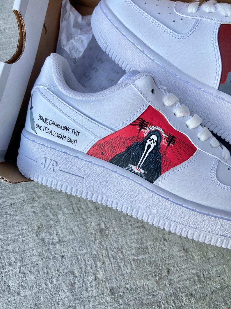 Custom Air Force 1 Scream Inspired Theme Scream Custom Shoes - Etsy