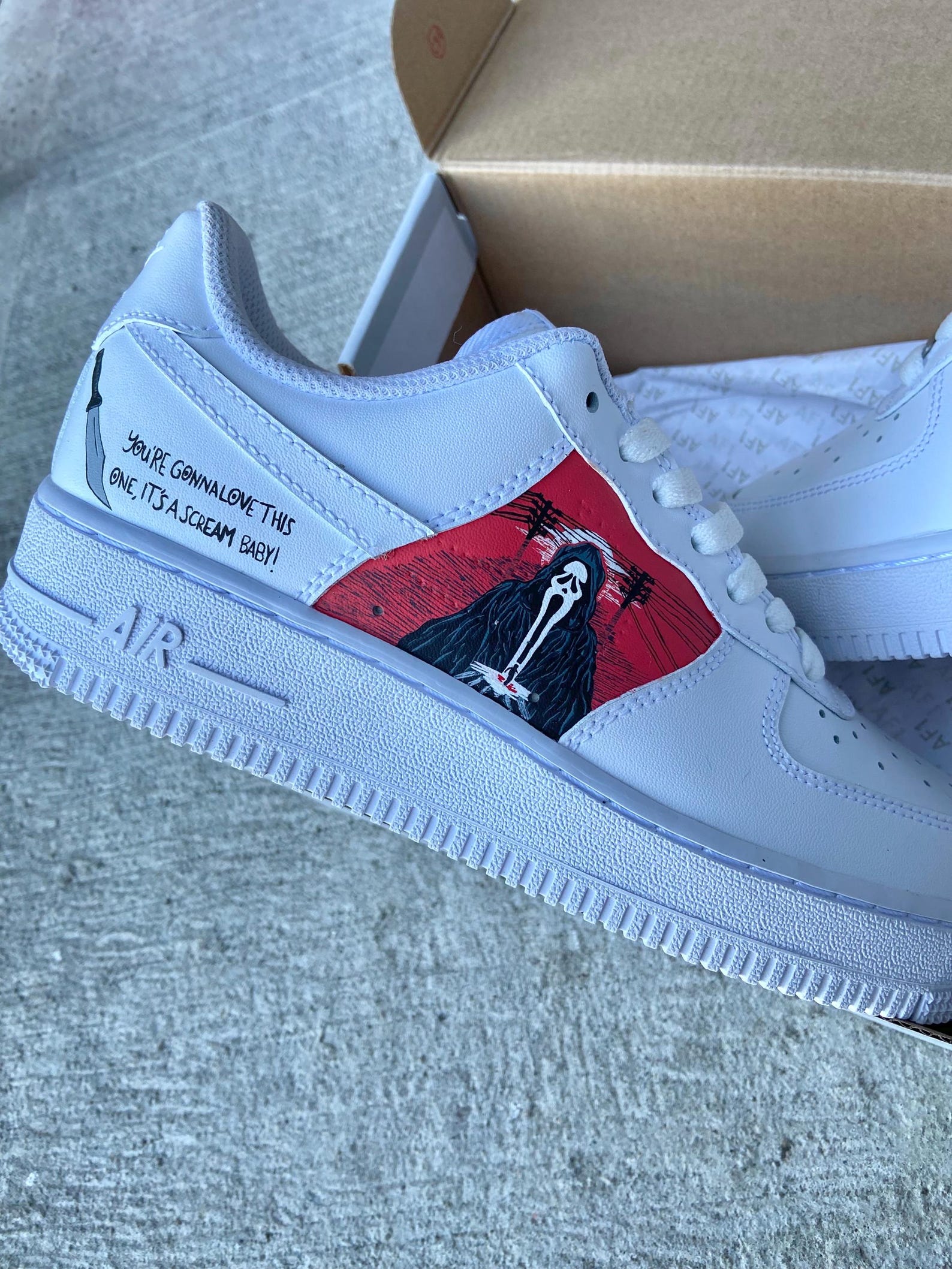 Custom Air Force 1 Scream Inspired Theme Scream Custom Shoes - Etsy