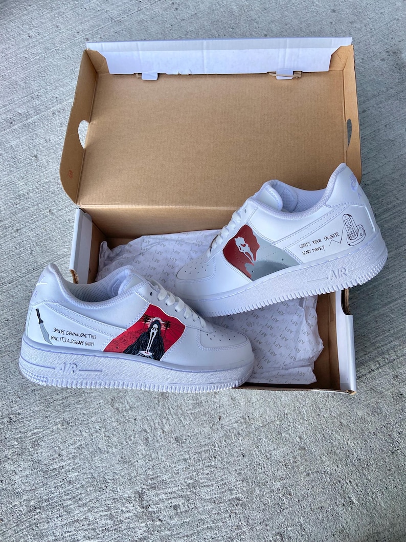 Custom Air Force 1 Scream Inspired Theme Scream Custom Shoes - Etsy