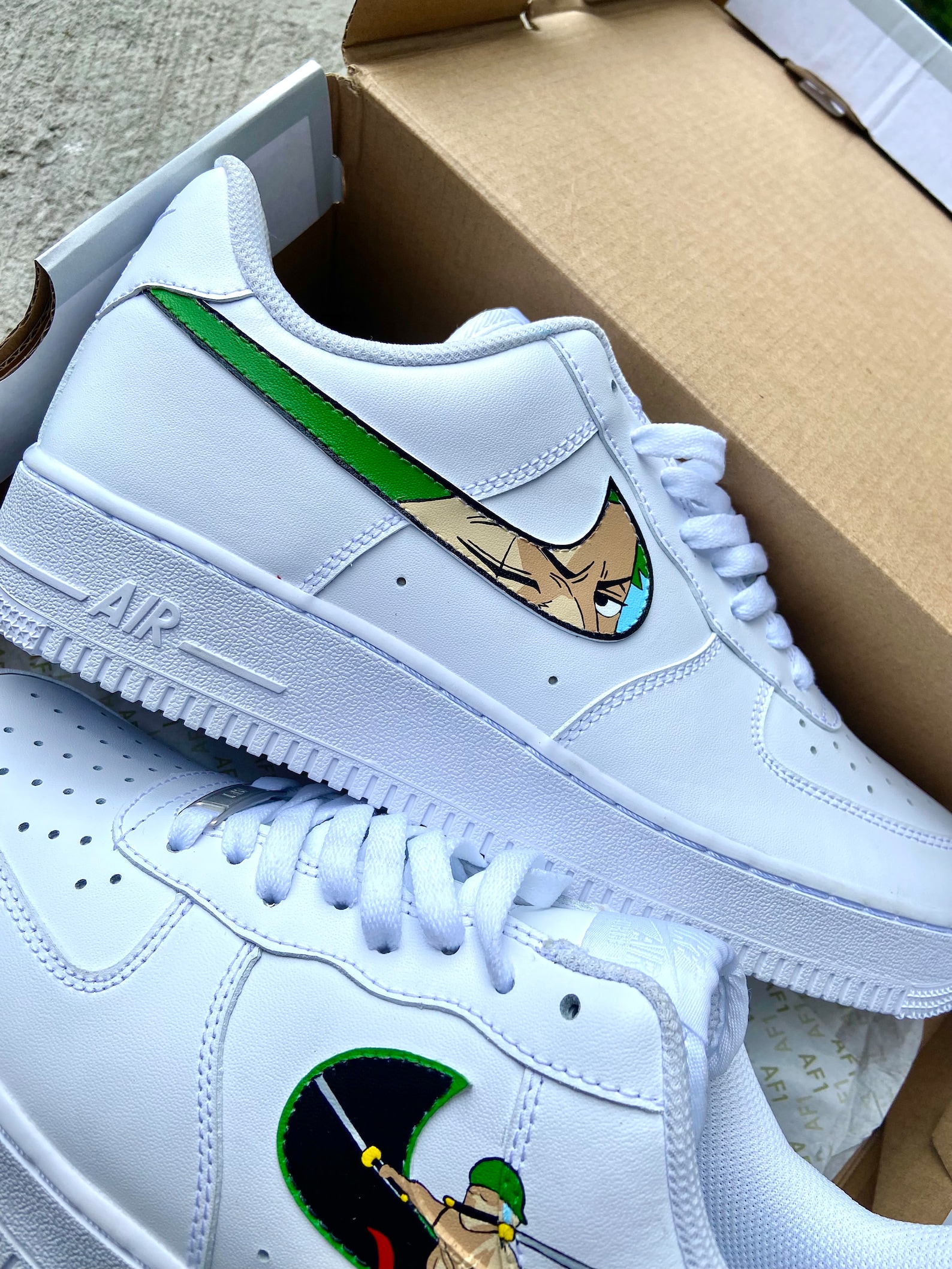 Custom Roronoa Zoro Sneakers | Hand-painted Anime Shoes | Three-sword ...