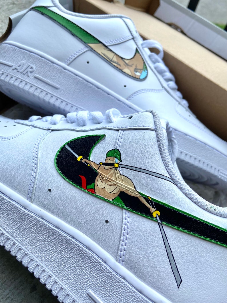 Custom Roronoa Zoro Sneakers | Hand-painted Anime Shoes | Three-sword ...