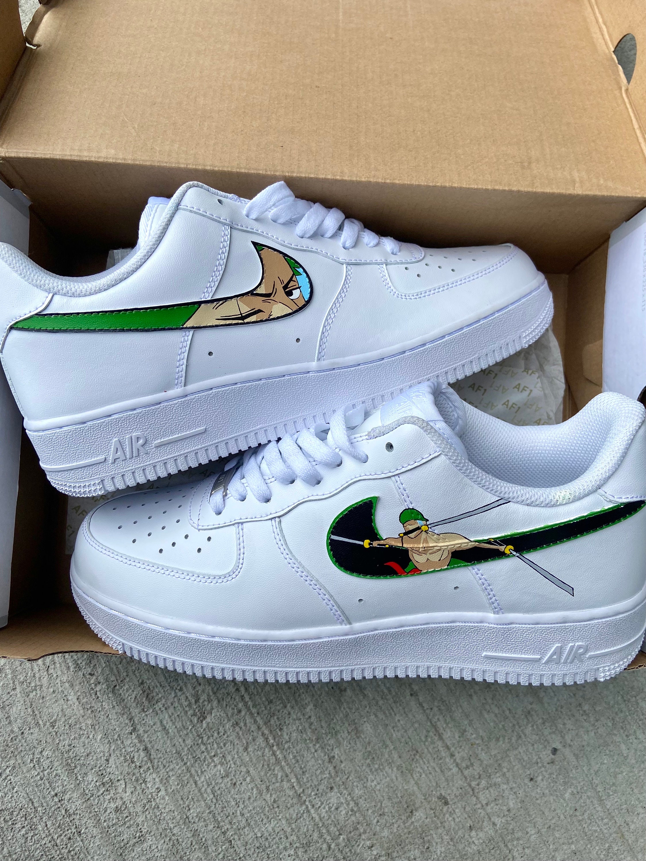 Custom Roronoa Zoro Sneakers | Hand-painted Anime Shoes | Three-sword ...