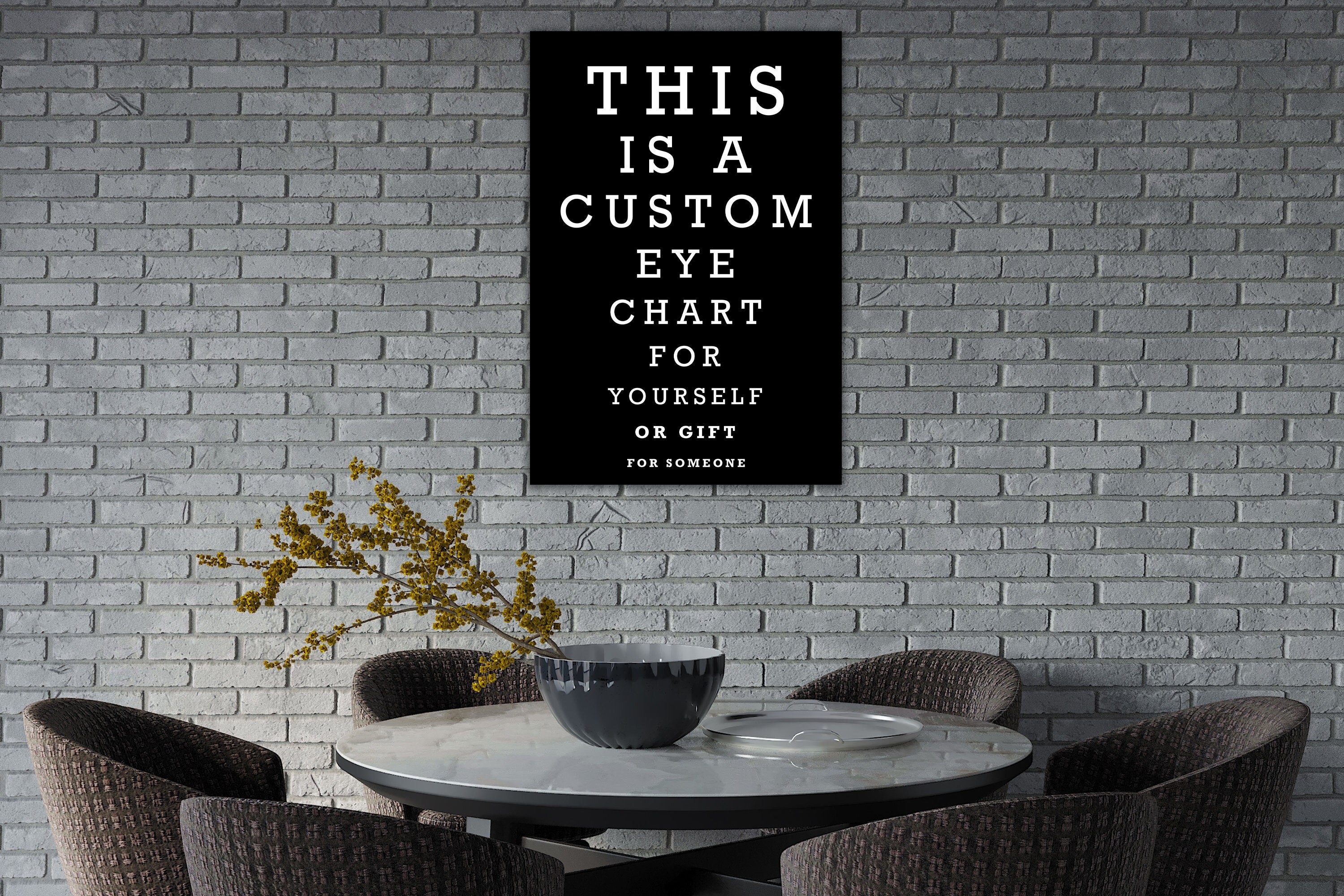 Custom Eye Chart Wall Art, Create Your Own Eye Chart With Your Words ...