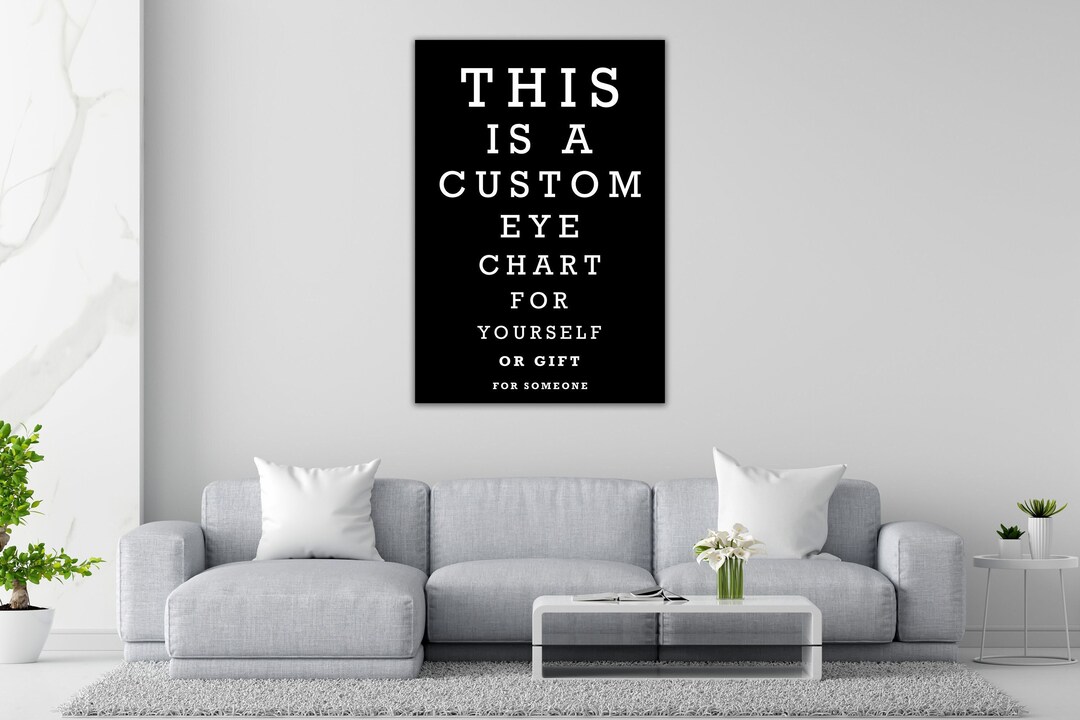 Custom Eye Chart Wall Art, Create Your Own Eye Chart With Your Words ...