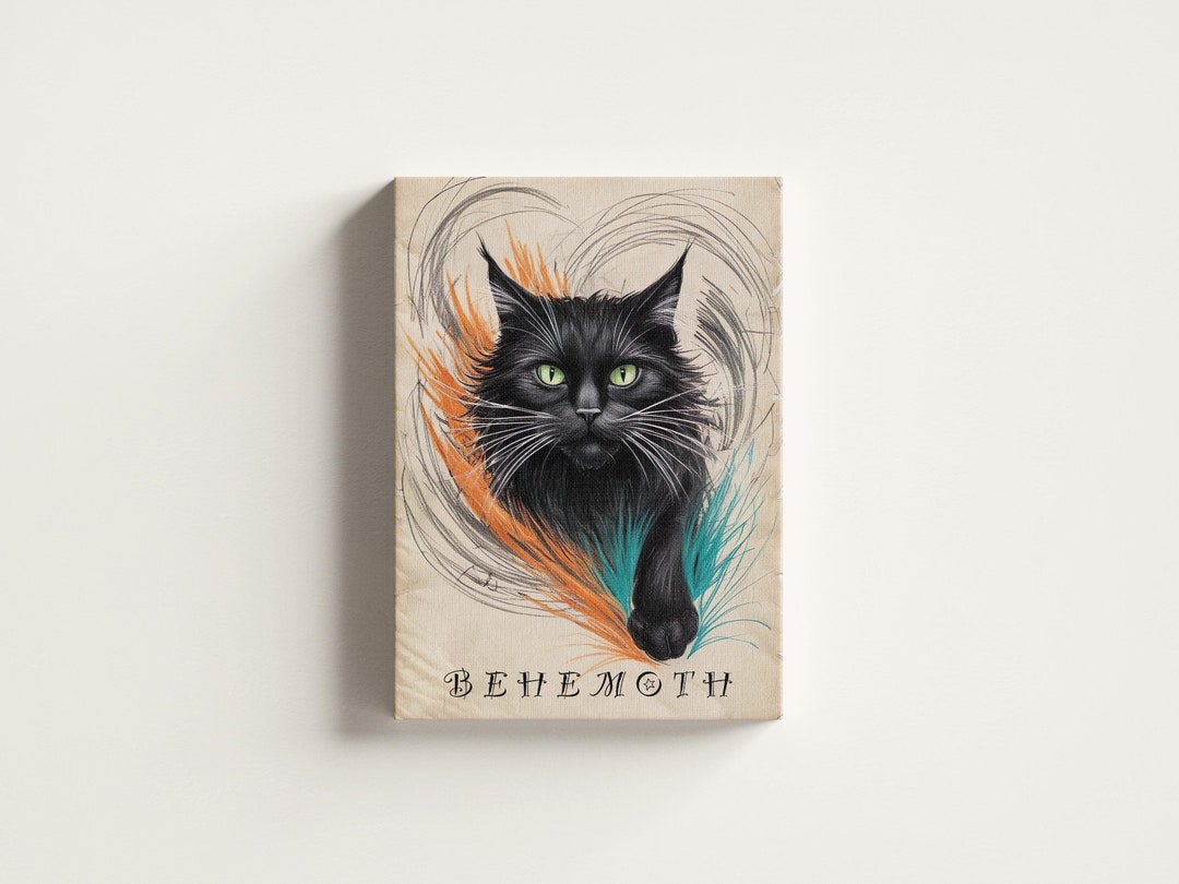 Behemoth the Cat Poster, Master and Margarita Wall Art, Behemoth From ...