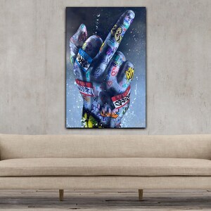 Middle Finger Graffiti Wall Art, the Art of the Street Will Add Color ...