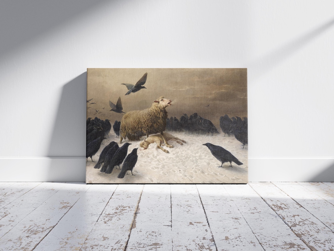 Anguish by August Friedrich Schenck Wall Art, Mother Sheep and Her Lamb ...