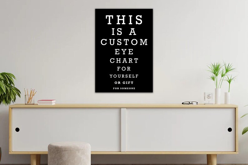 Custom Eye Chart Wall Art, Create Your Own Eye Chart With Your Words ...