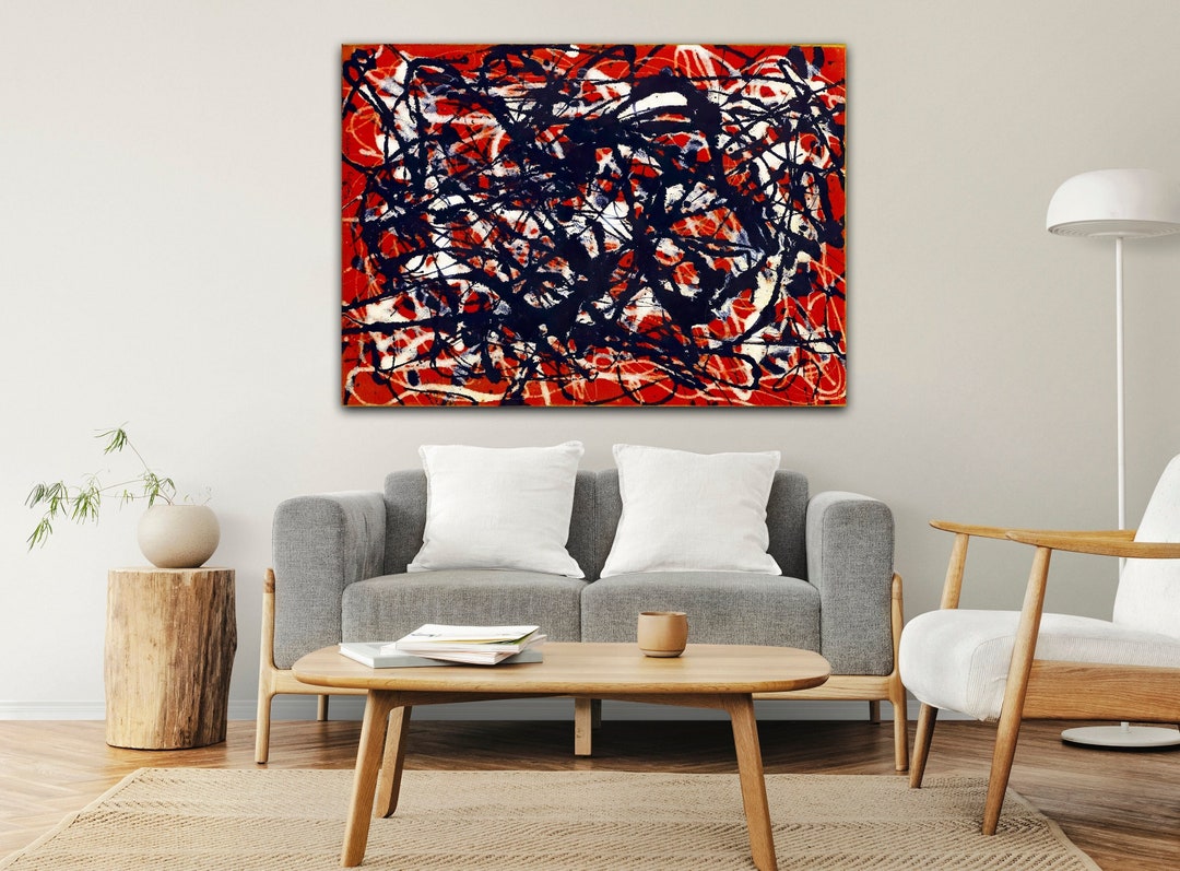 Jackson Pollock Wall Art, Large Abstract Painting, Drip Technique Art ...