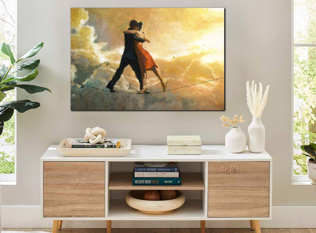 Tango Wall Art, Passion in the Sunset: Canvas Art Depicting a Tango ...