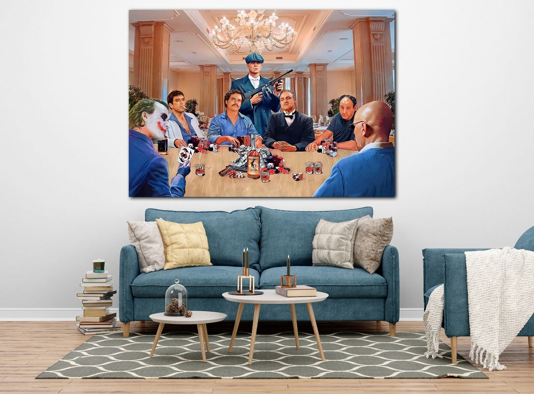 Gangster Wall Art, All Gangsters Are at the Same Table, the Godfather ...