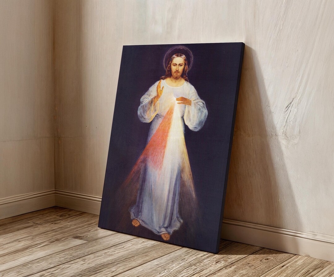 Divine Mercy Wall Art, Jesus Christ Ready to Hang Canvas, Eugeniusz ...