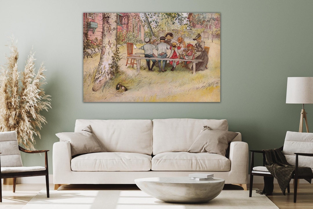 Breakfast Under the Big Birch Wall Art, Carl Larsson Artwork Poster ...