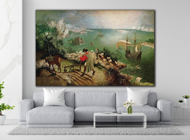 Landscape With the Fall of Icarus Canvas Art, Bruegel's Icarus Canvas ...